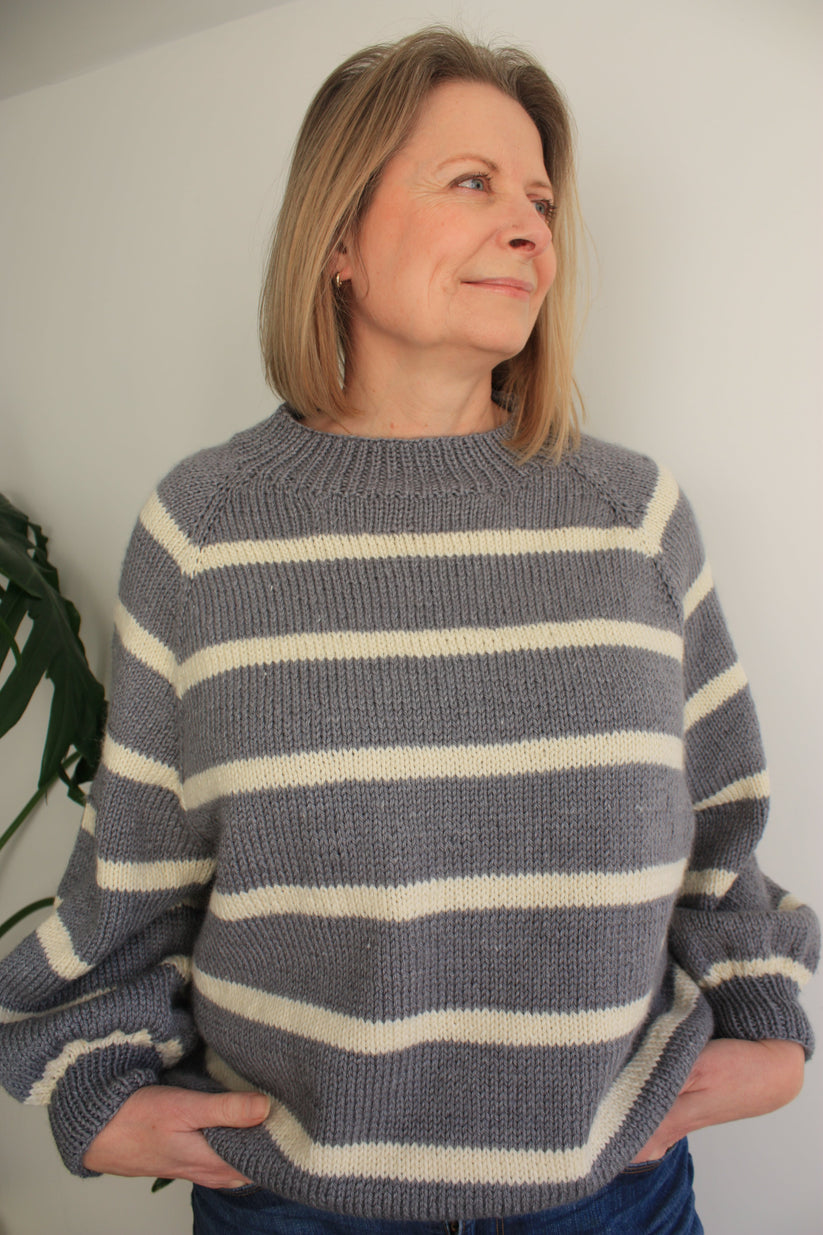 Stockholm Stripes Raglan Sweater Knitting Pattern – King & Eye