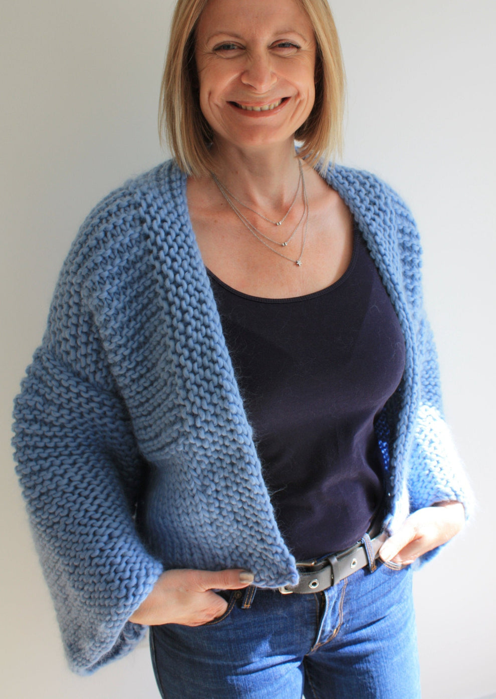 Easy Knitting Pattern - Carla Chunky Knit Cropped Cardigan Pattern ...